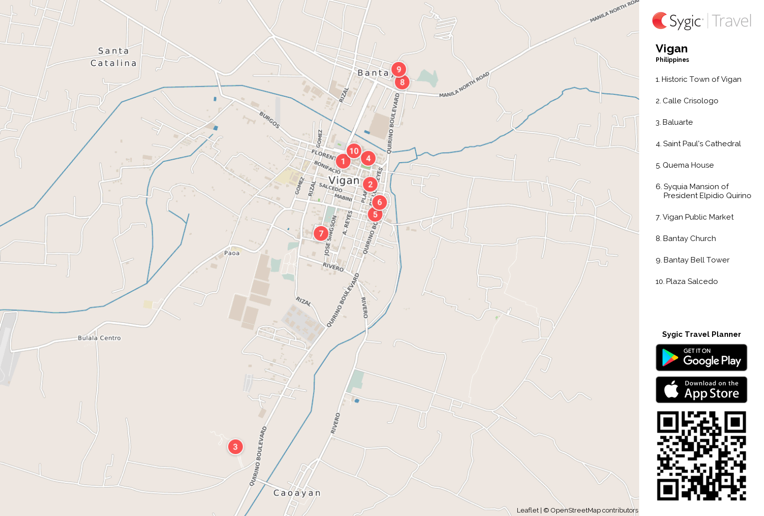 Vigan Printable Tourist Map | Sygic Travel Vigan Printable Tourist Map | Sygic Travel