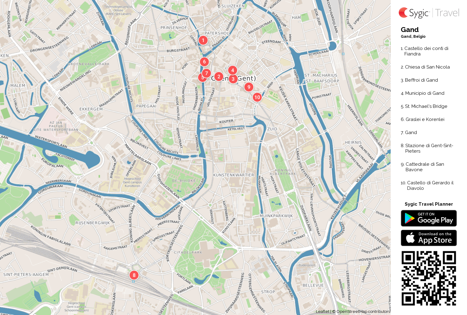 Gand Mappa Turistica Da Stampare Sygic Travel
