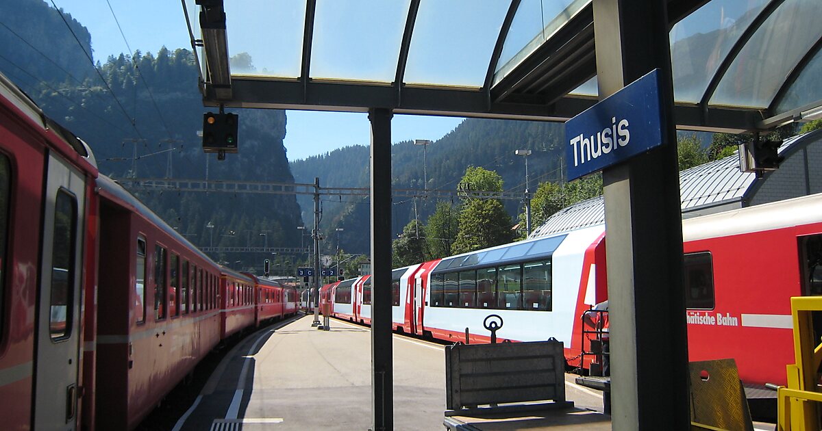 Thusis railway station in Thusis, Schweiz/Suisse/Svizzera/Svizra ...
