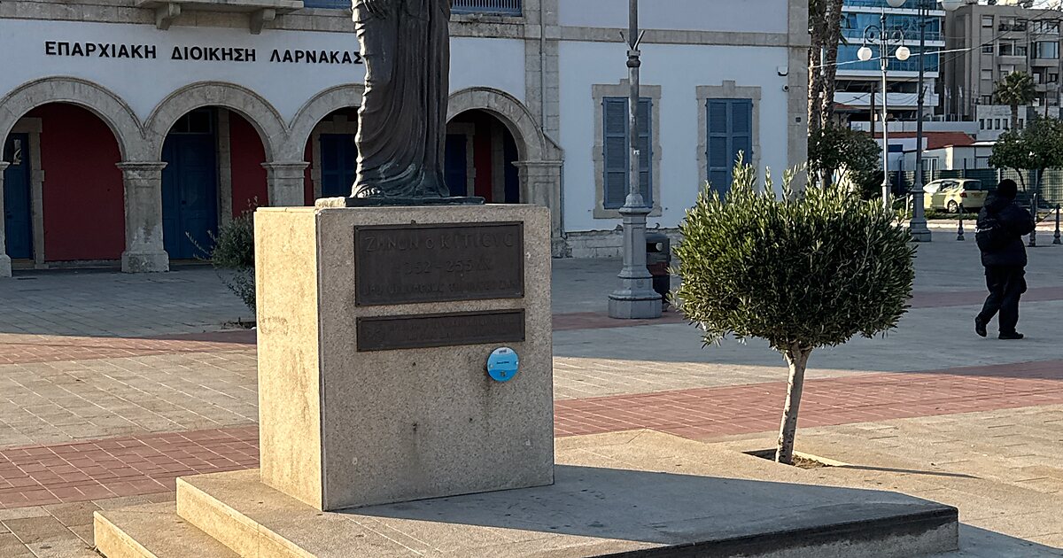 Zeno of Citium Statue in Skala, Larnaca, Cyprus | Tripomatic