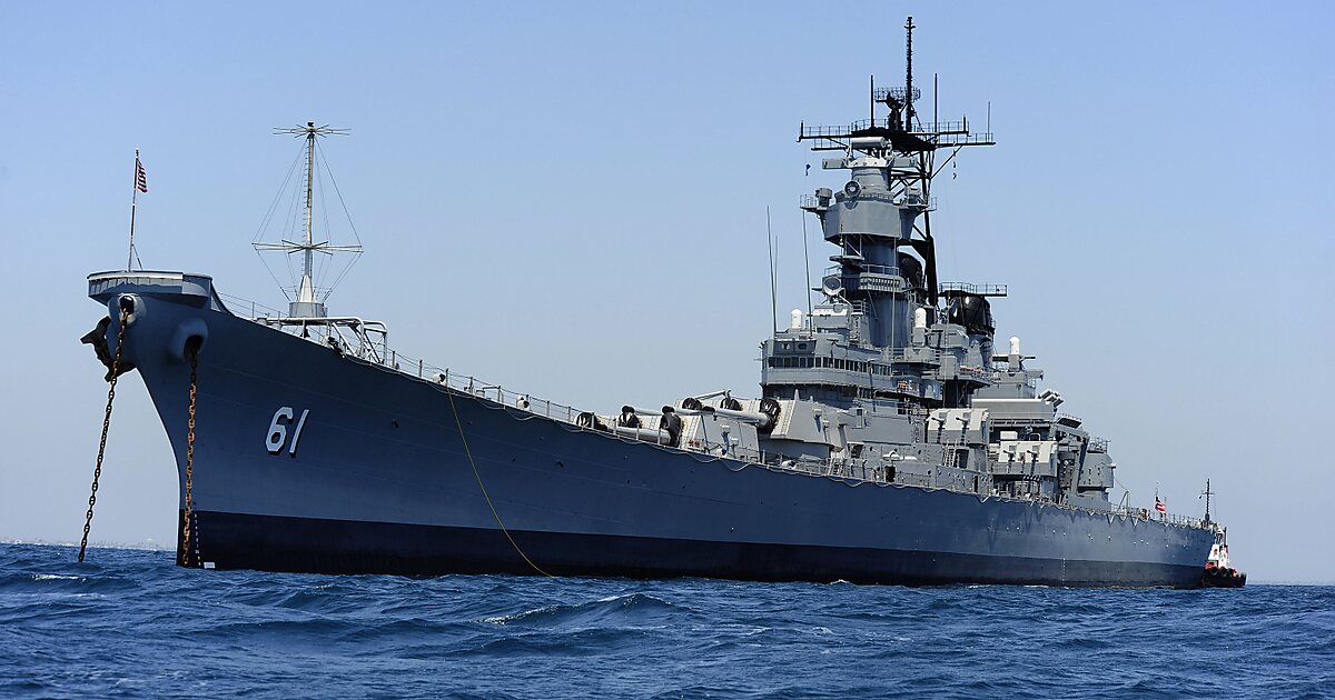 Battleship USS Iowa in Los Angeles, Verenigde Staten van Amerika ...