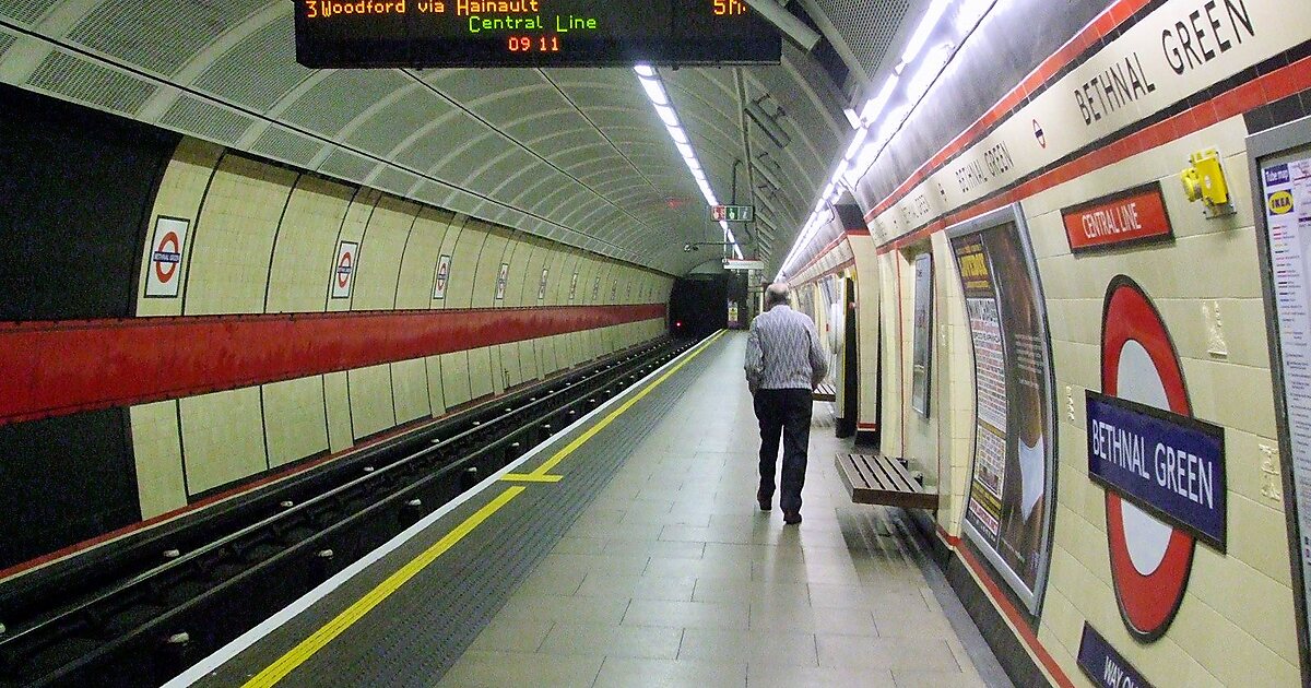 Bethnal Green tube station in London Borough of Tower Hamlets, UK ...