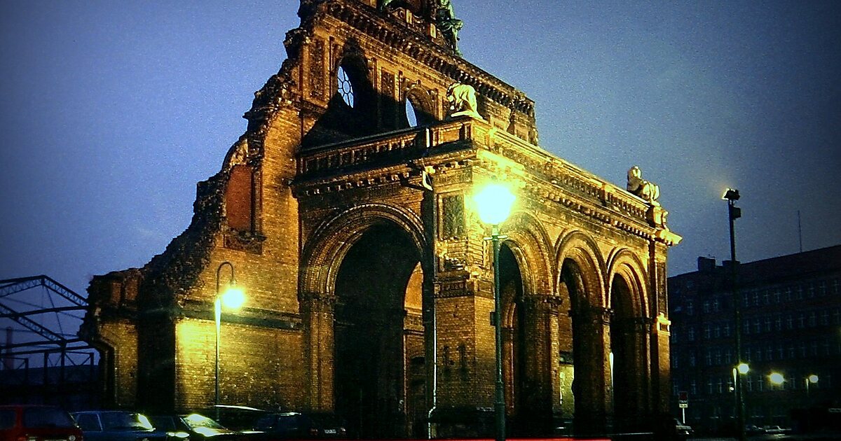 Portico of the destroyed Anhalter Station in Berlin