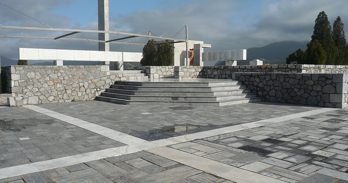 Mausoleum of the victims of the Distomo massacre on 10th June 1944 in ...