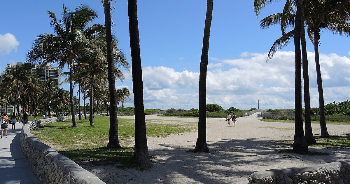 Praia do Parque Lummus em Miami Beach, Estados Unidos da América ...
