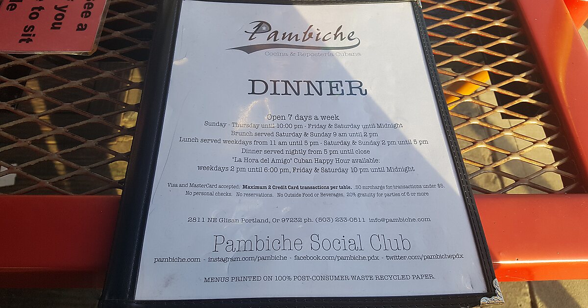 Pambiche Cocina and Repostería Cubana in Kerns, Portland, Oregon ...