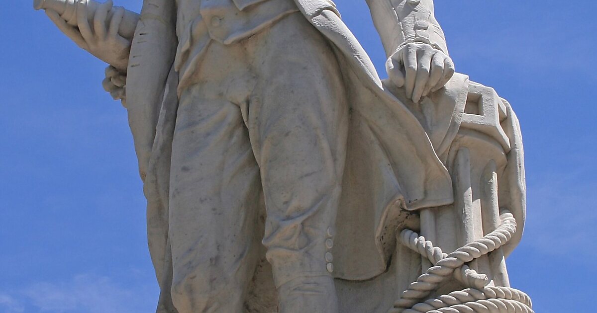 Statue of Captain Cook in Christchurch